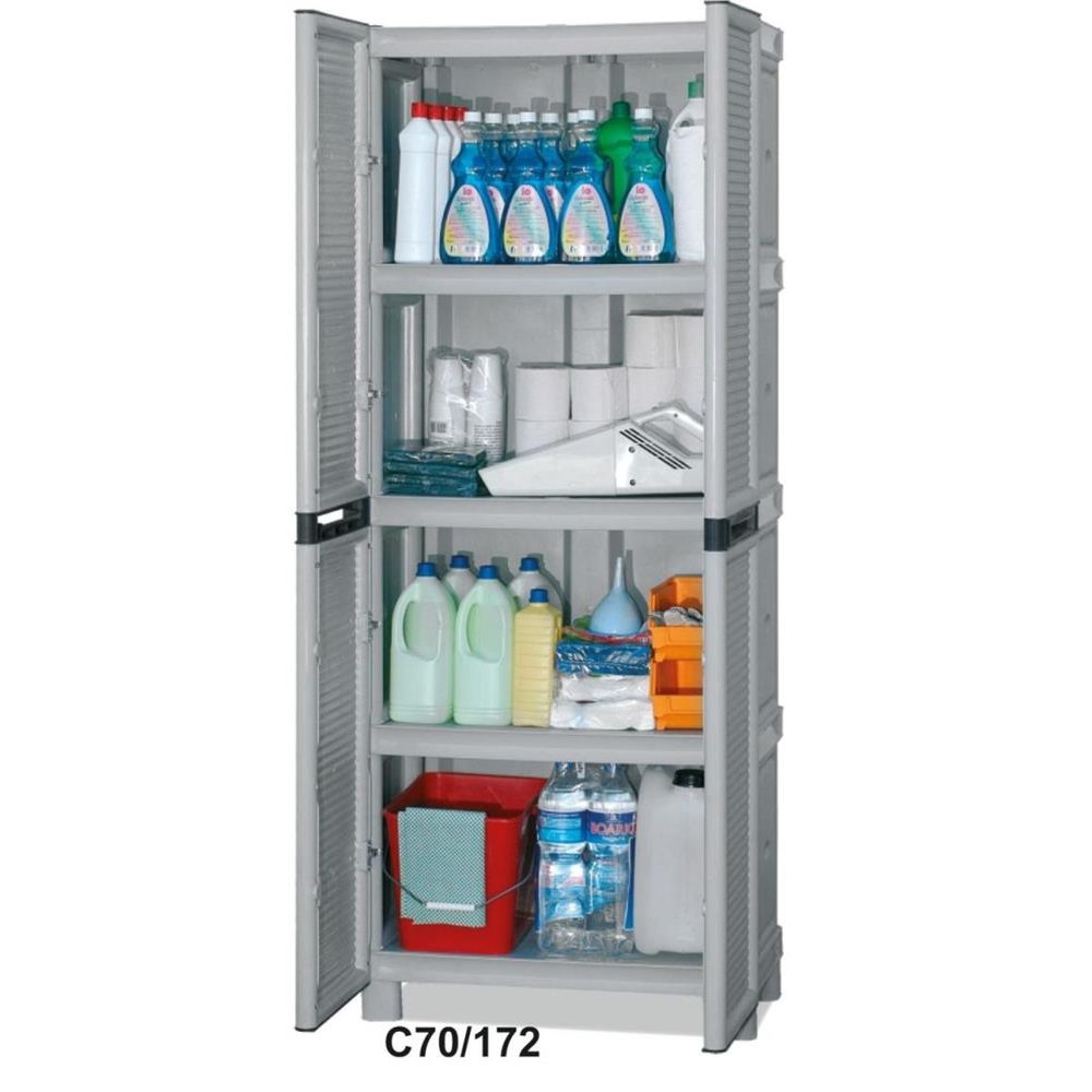 Πλαστική Ντουλάπα 70x39x172cm 2φυλλη (Ατσάλινοι Μεντεσέδες) 4 χώρων ...